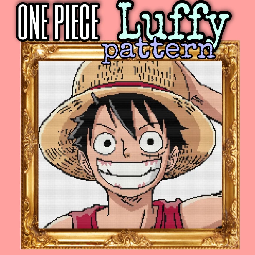 LUFFY ONE PIECE COUNTED CROSS STITCH PATTERN ONLY / PRINTED IN PAPER ...