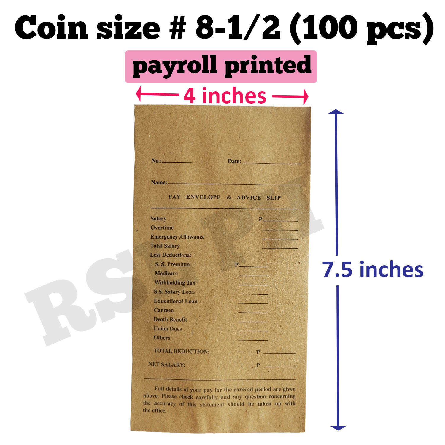 Kraft Coin Envelope 100pcs Tingi Brown Coin Envelopes | Lazada PH