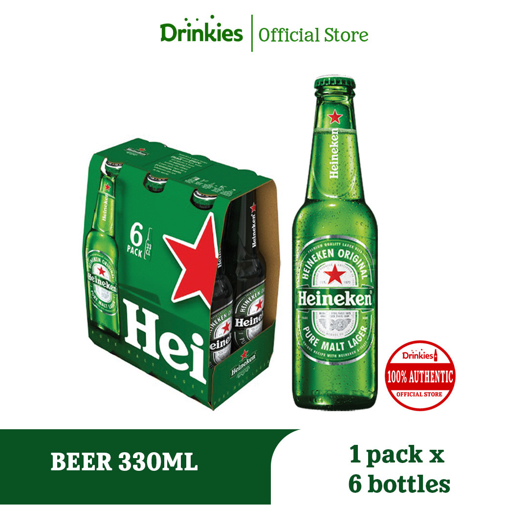 Heineken Original Beer 330mL Bottle 6-Pack [Pure Malt Lager] | Lazada PH