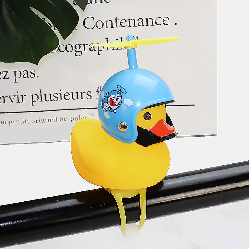 Cartoon Little Yellow Plastic Duck Shape Bicycle Bells with Helmets and ...