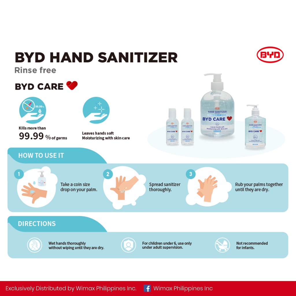BYD Care Hand Sanitizer 236ml with Pump | Lazada PH