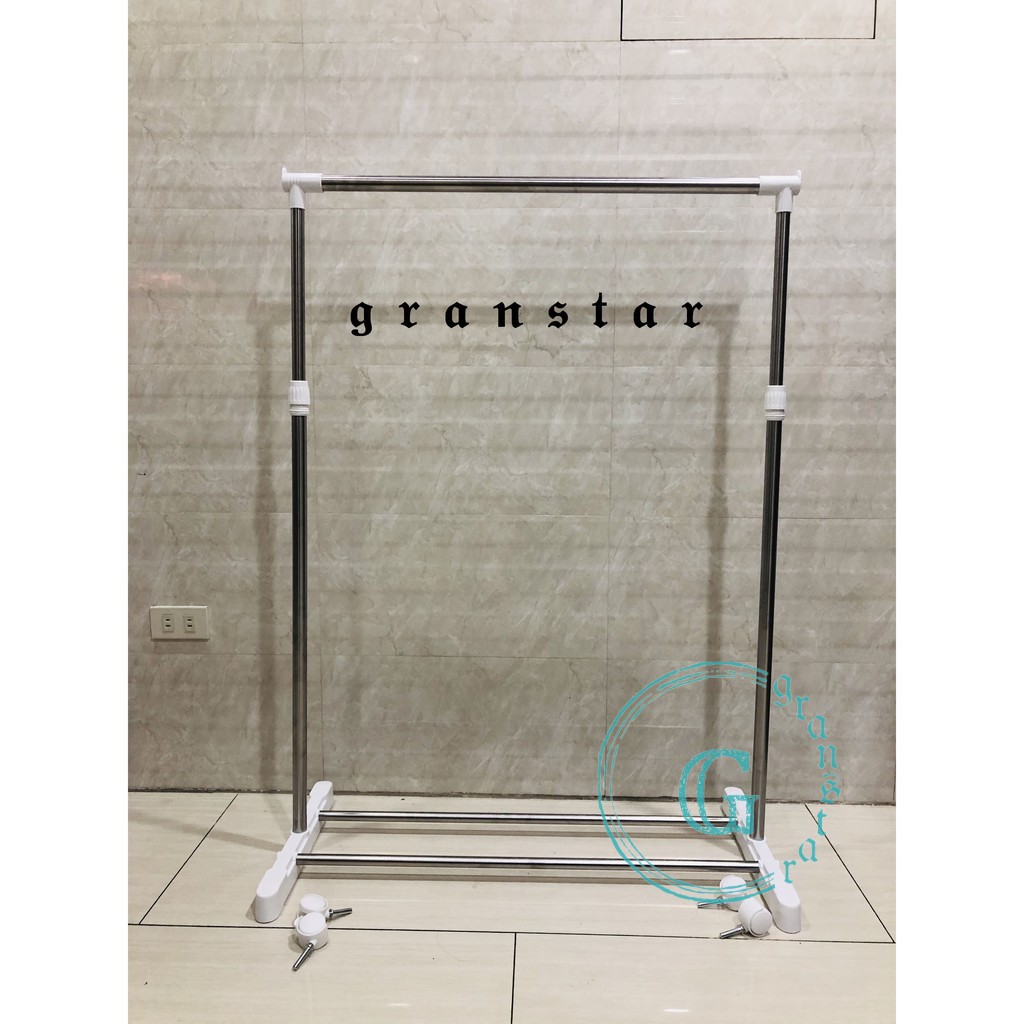 (Homstar) STAINLESS-STEEL Single-pole Telescopic clothes rack Simple ...