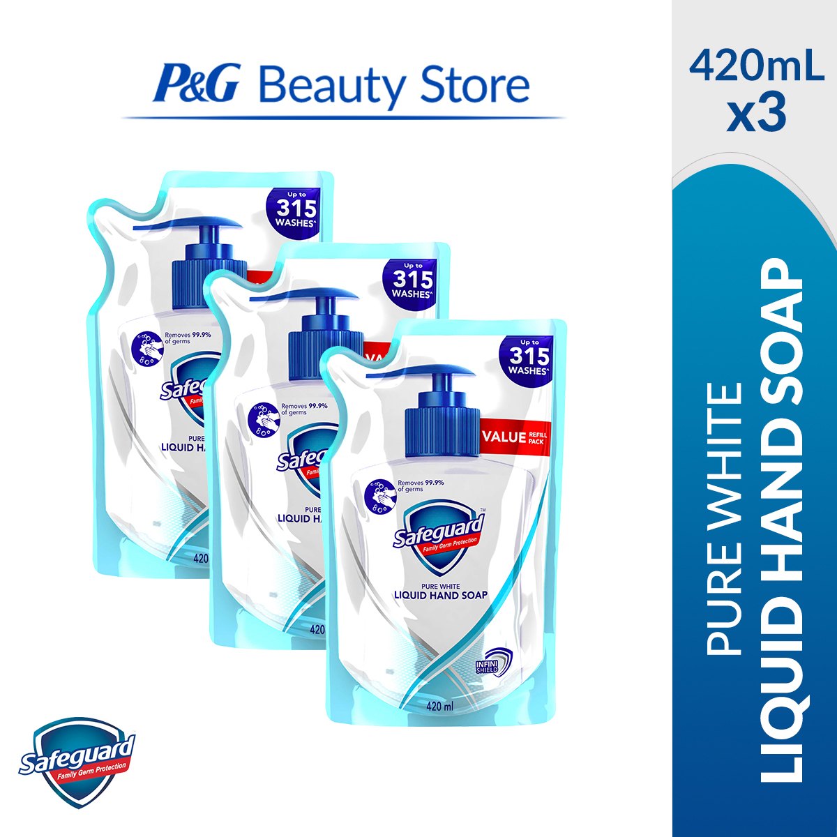 Safeguard Liquid Hand Soap White 420ml Refill Trio | Lazada PH