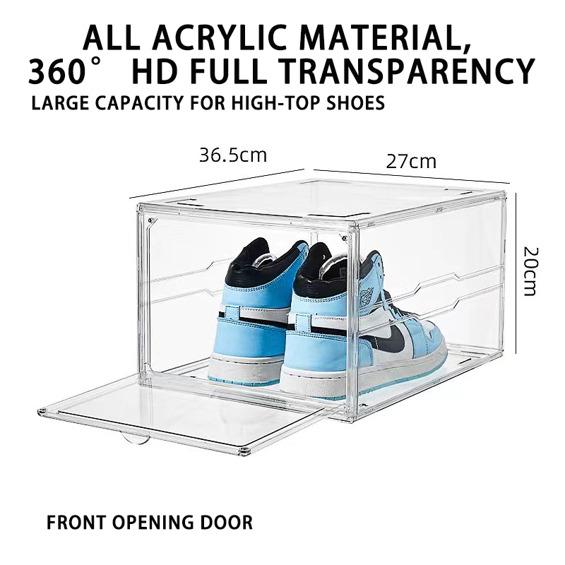 Front Drop/Side Drop Acrylic Stackable basketball shoe box Shoe ...