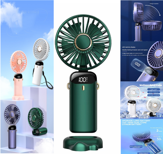 Portable Mini Fan USB Rechargeable 5-speed suitable Mini Fan Adjustable ...