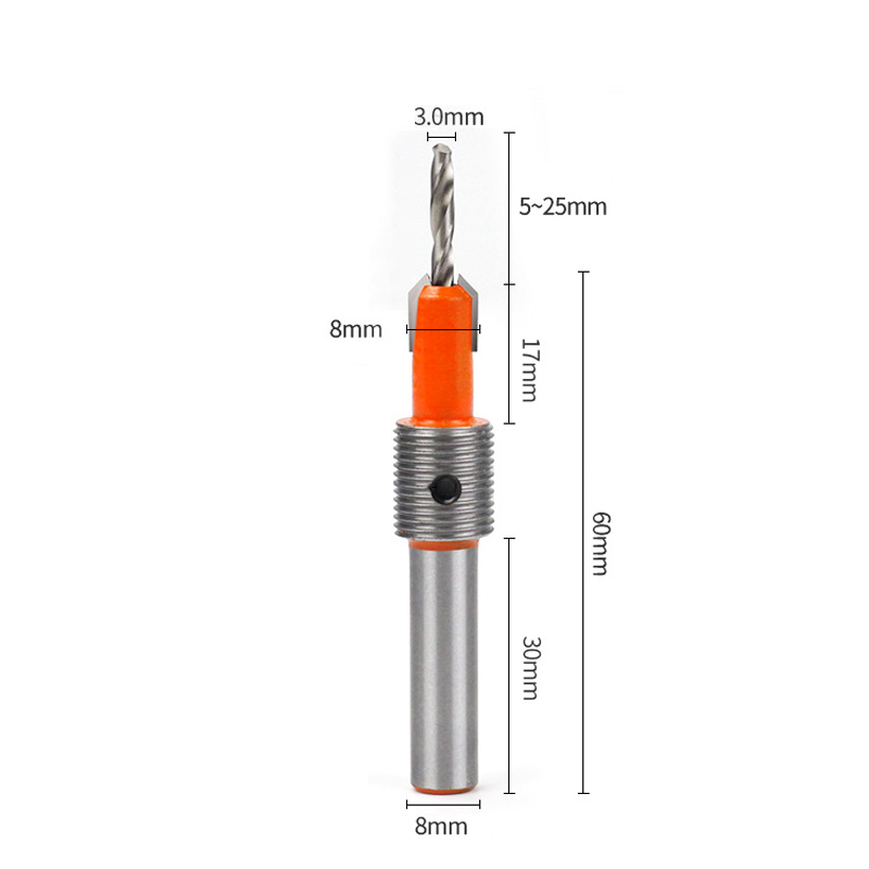 Adjustable Countersink Drill Bit Woodworking Router Limiter Chamfer ...