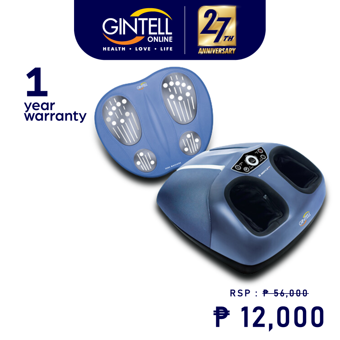 GINTELL G-Beetle Pro Foot Massager with Tens Pad [1 YEAR WARRANTY ...