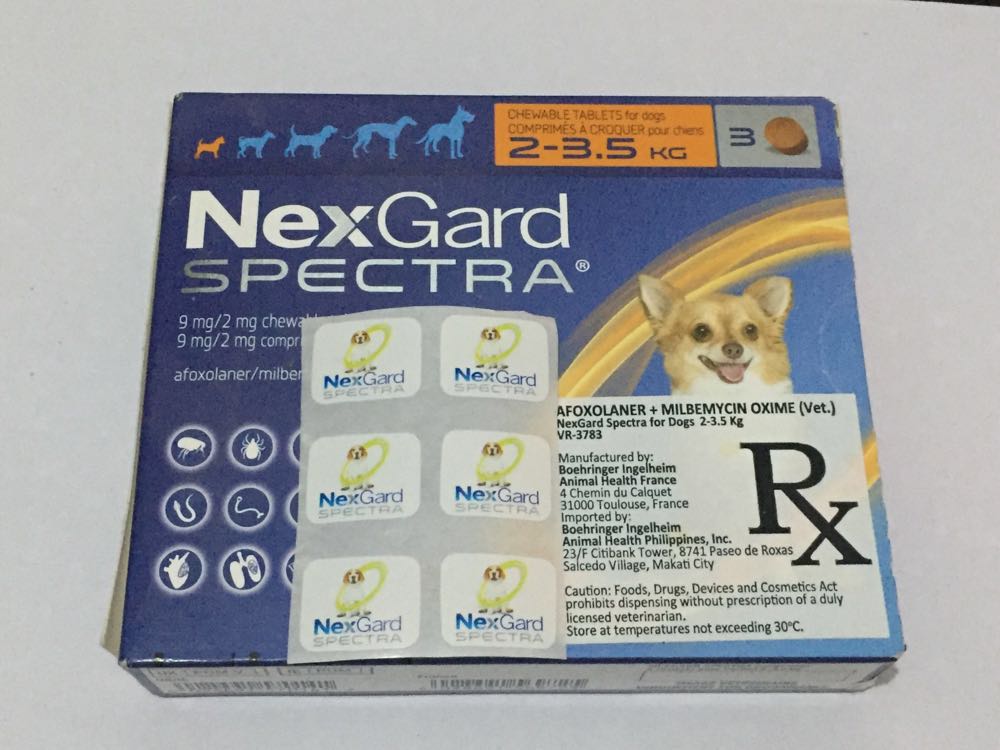 Nexgard Spectra Chewable 2-3.5kg ANTI tick and flea for dogs with 2 ...