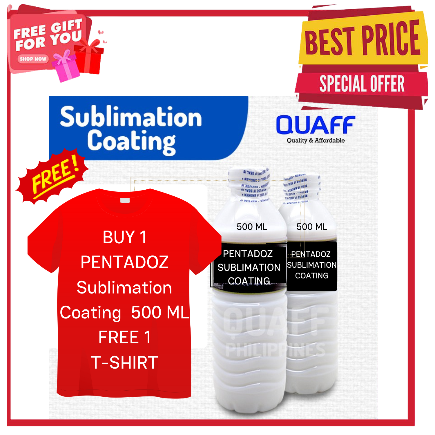 BUY 1 GET FREE TSHIRT Sublimation Spray Coating For T-Shirts Garments ...