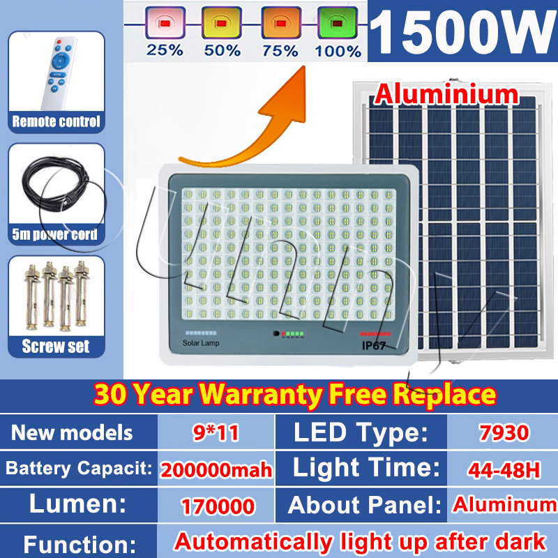 solar flood light 1500W solar light outdoor waterproof IP67 heavy duty 1200W 800W 400W 9730LED ...