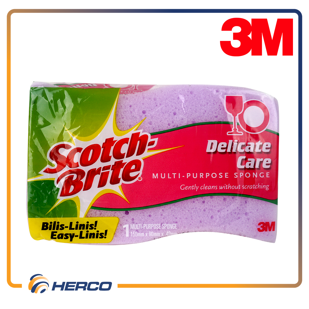 3M Scotch Brite Delicate Care Multi Purpose Sponge Regular 1pc | Lazada PH