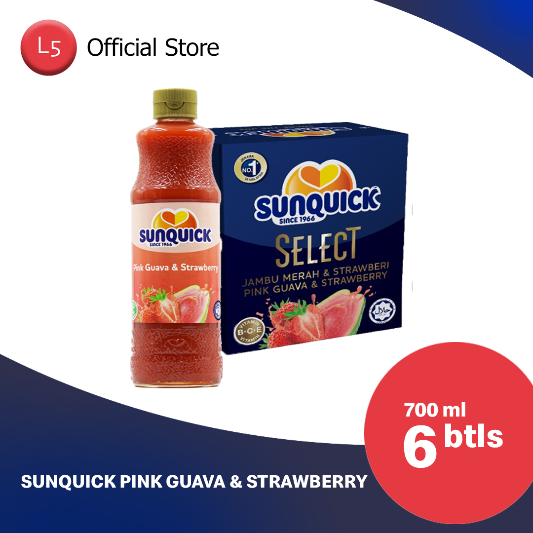 Sunquick Pink Guava & Strawberry Juice 700ml (Box of 6 bottles) | Lazada PH