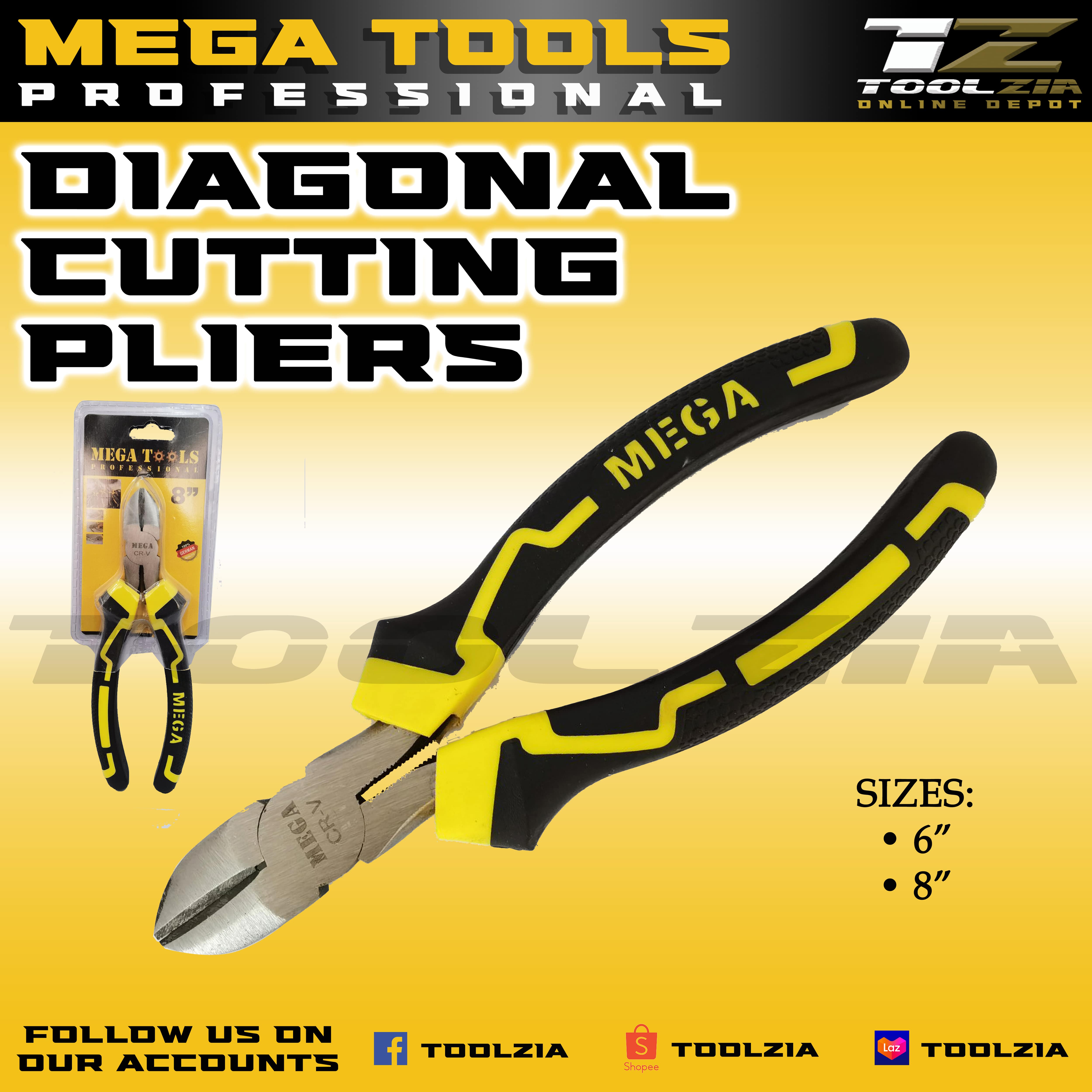 MEGA Diagonal Cutting Pliers 6"/8" | Lazada PH