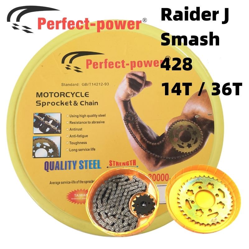 Perfect Power Sprocket Chain Set Suzuki Raider J Smash Motorcycle 30000 ...
