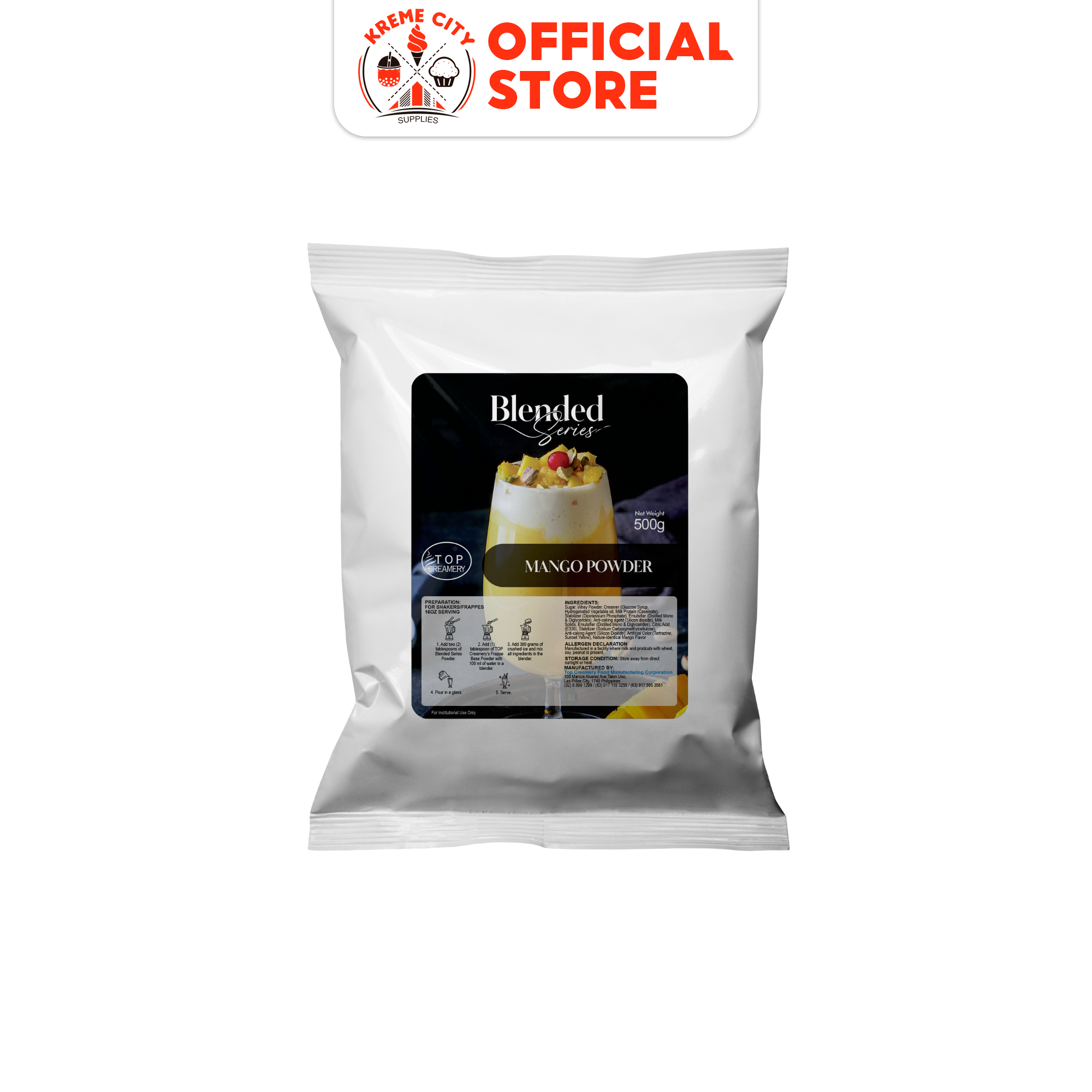 TOP Creamery Blended Series Mango Powder Beverage Drink Mix 500g ...