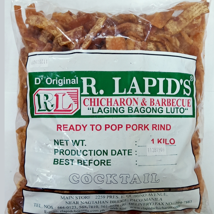 R.Lapid's Chicharon Ready To Pop Cocktail (1 Kilo) W/ FREE Chili ...