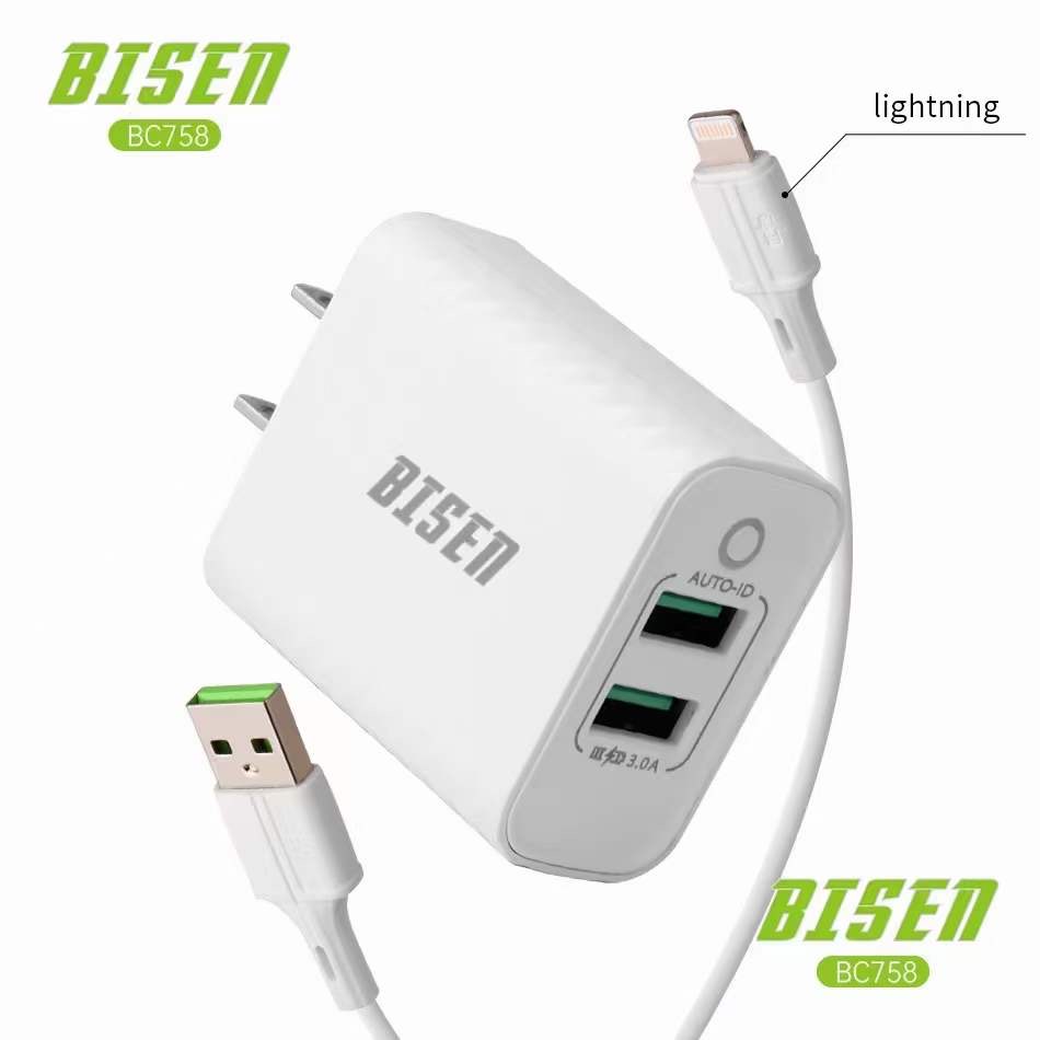 Bisen BC758 Fast Charger 2 USB Port Travel Fast Charging Micro USB Type ...