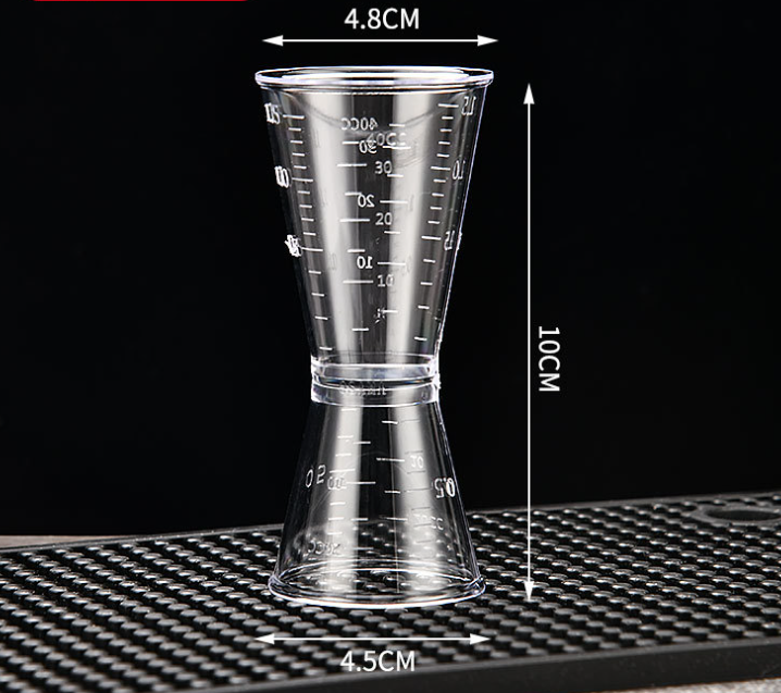 Double Jigger 40cc/20cc Plastic Transparent Measuring Cup baking Milk ...