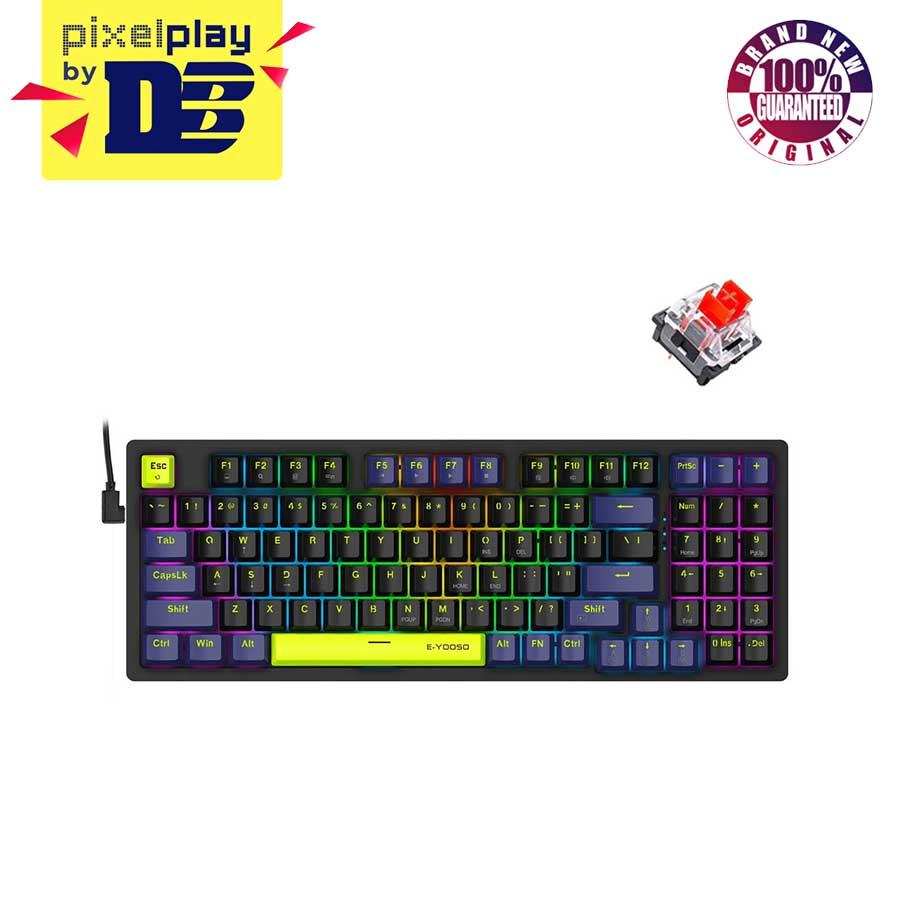 E-Yooso Z-94 Rainbow Light 94-Keys Hot-Swappable Wired Mechanical ...