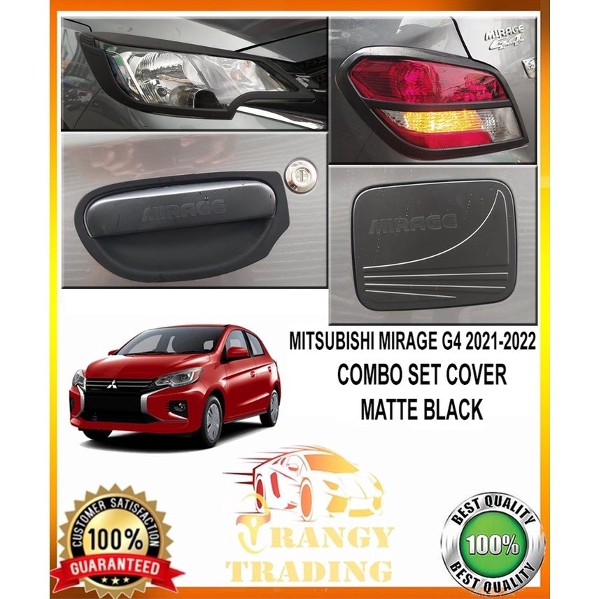 Mitsubishi Mirage G4 2021 to 2023 Garnish Combo set cover matte black ...