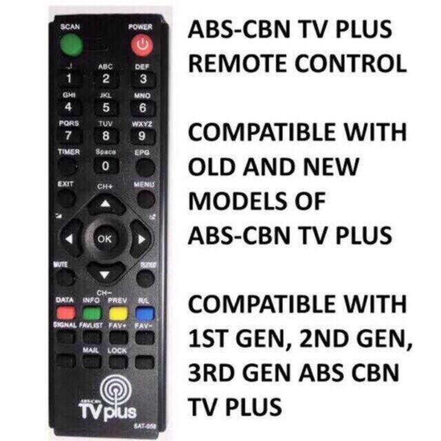 TV+ Unversal Remote for TV Plus Remote Control AbsCbn TV+ Plus Black ...
