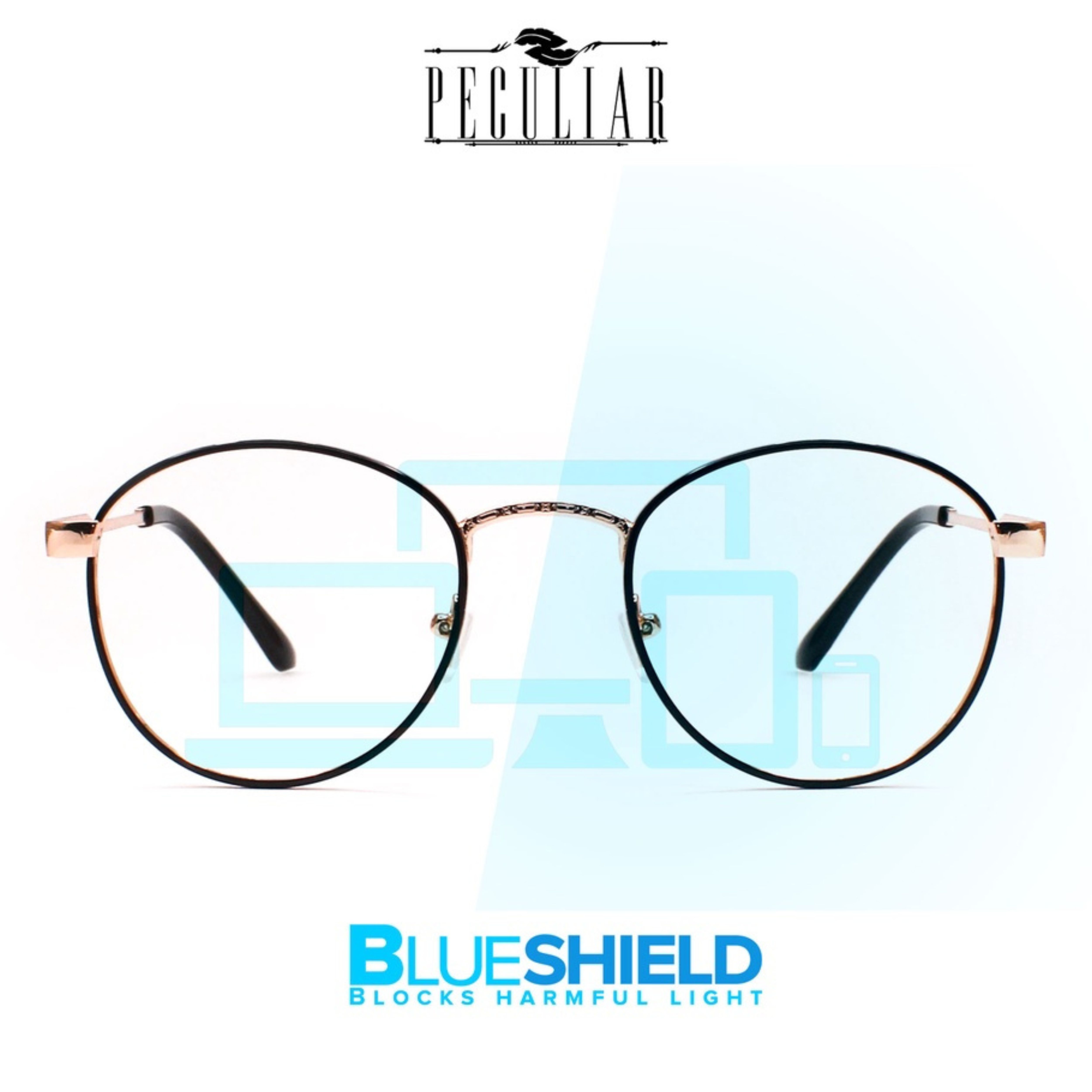 Peculiar Alex Round Frame Fashion Glasses Anti-Radiation Computer ...