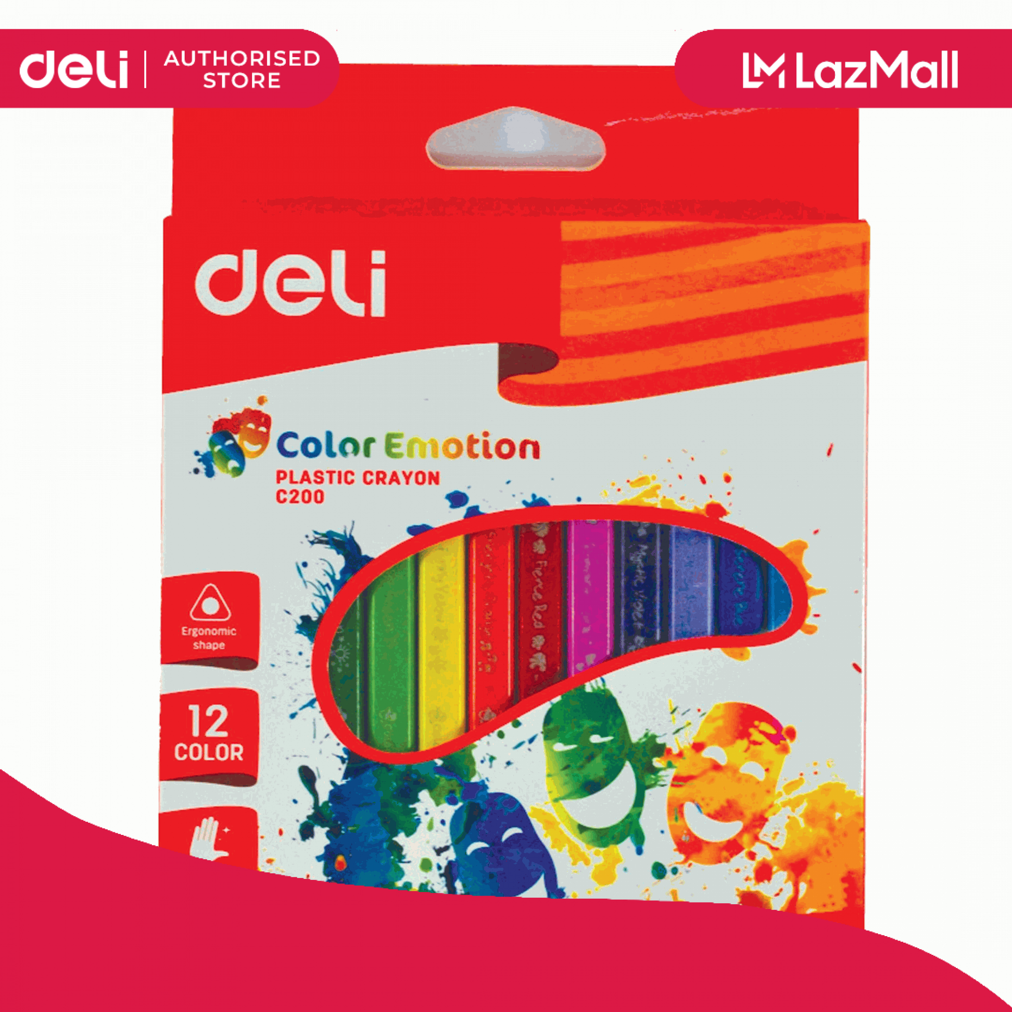 Deli School Supplies- Long Crayons Color Emotion Design C20000 ...