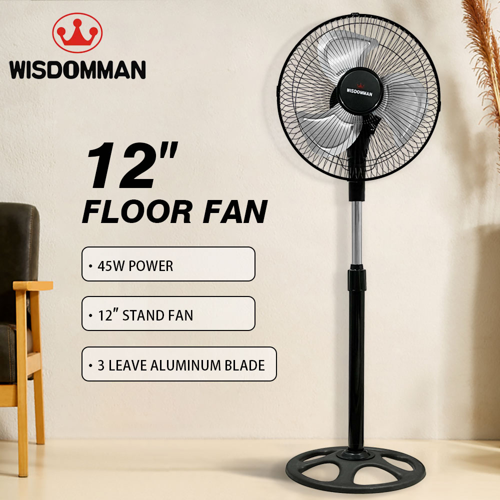WISDOMMAN Electric Fan Stand Fan Aluminum Blade Strong Wind Energy ...