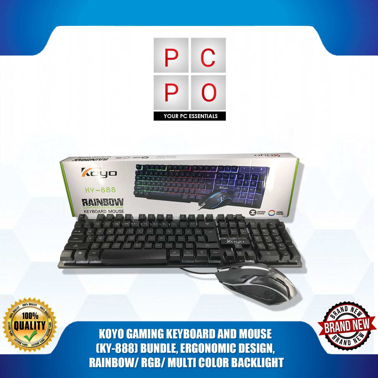 KOYO GAMING KEYBOARD AND MOUSE (KY-888) BUNDLE, ERGONOMIC DESIGN ...