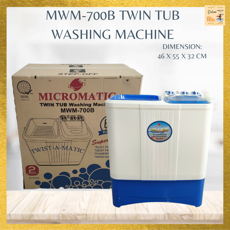 Micromatic Twin Tub Washing Machine / MWM-700B / Heavy Duty Washing ...