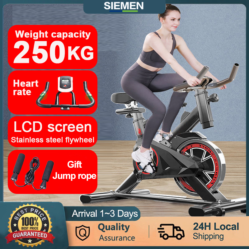 stationary bike heavy duty elliptical machine exercise bike heart rate ...