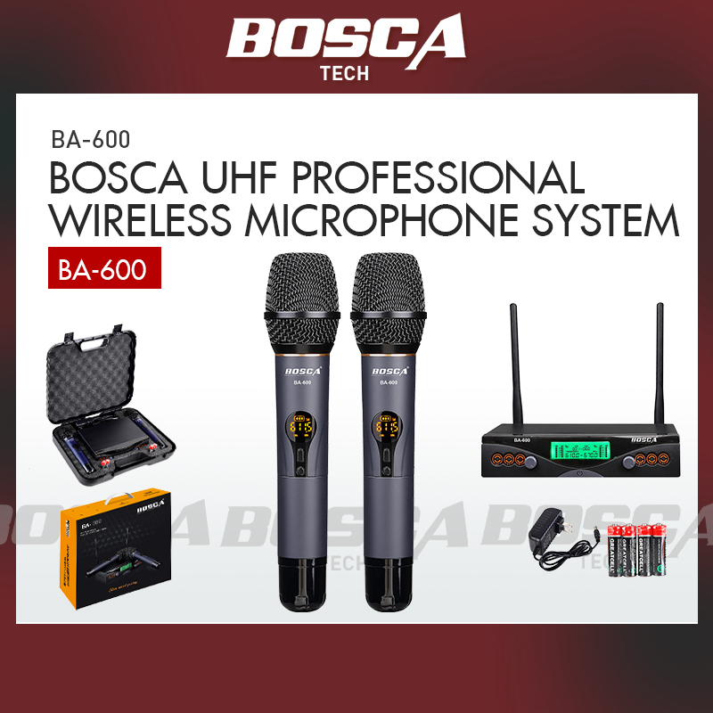 BOSCA UHF Professional Wireless Microphone System BA-600 Anti-howling ...