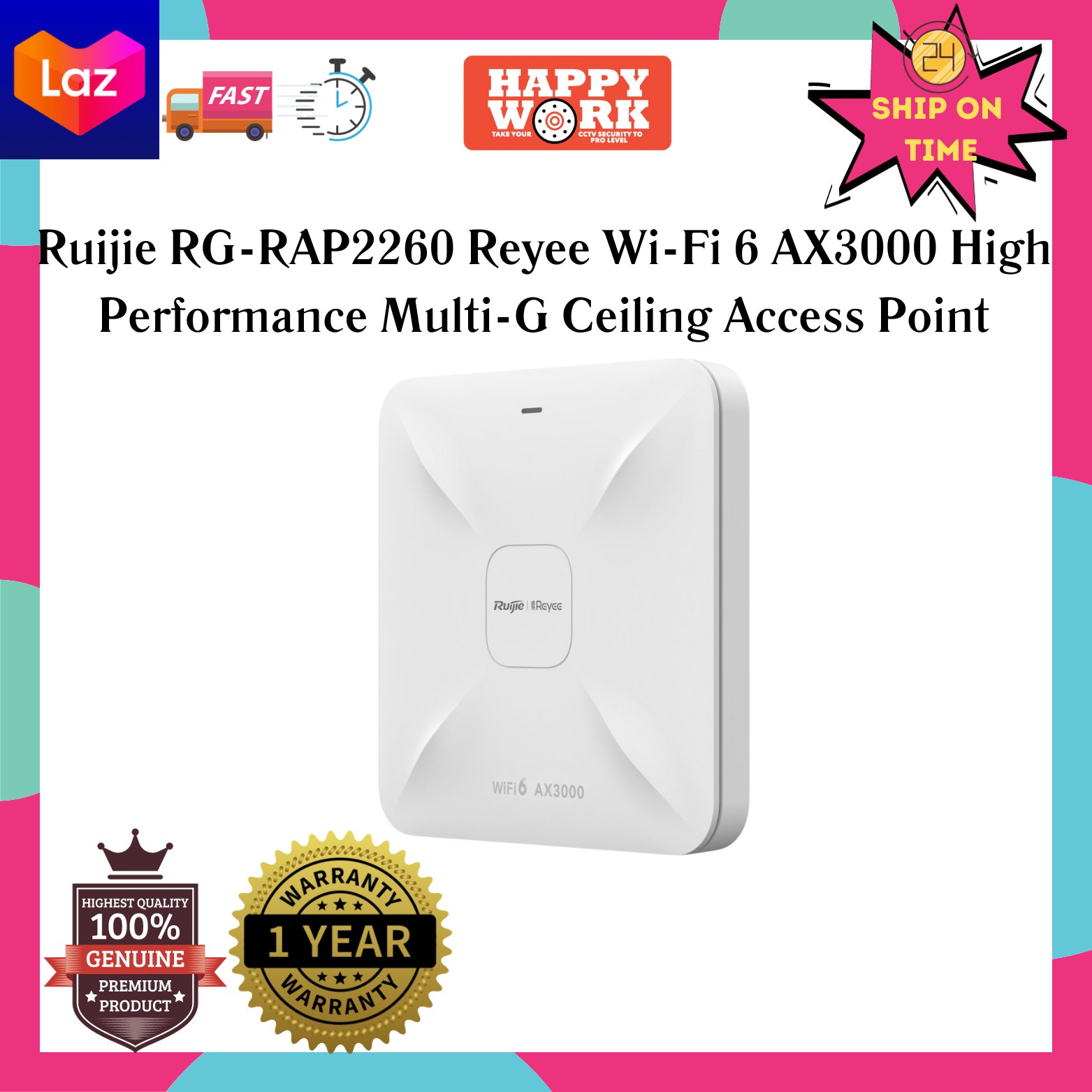 Ruijie RG-RAP2260-E Reyee Wi-Fi 6 AX3000 High Performance Multi-G ...