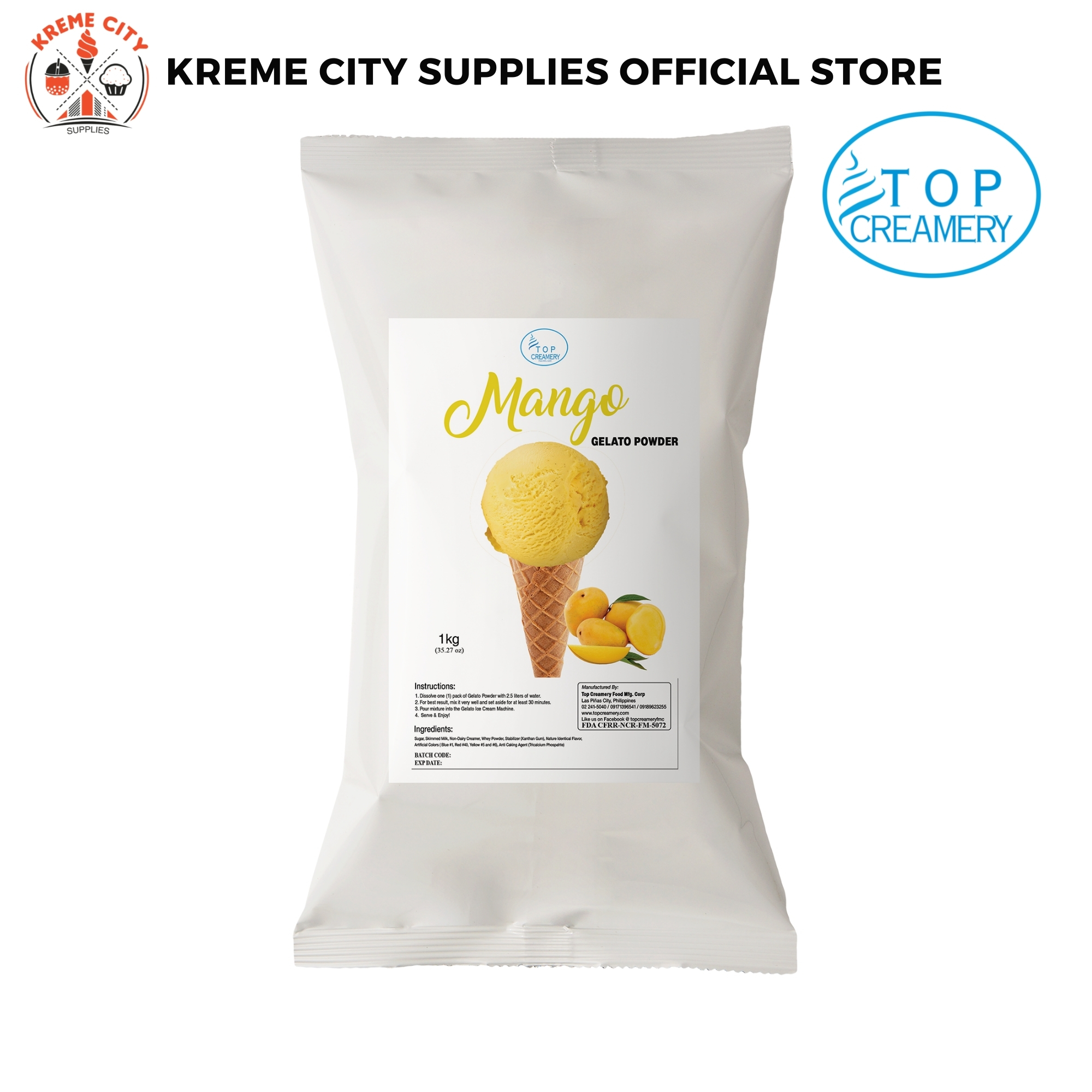 Top Creamery Gelato Mango Ice Cream Powder 1kg | Lazada PH