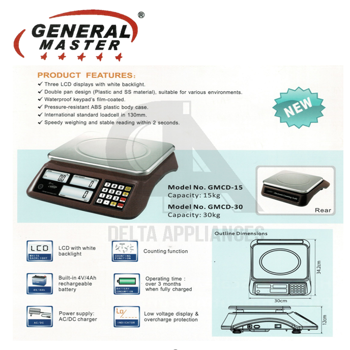 General Master GMCD 15/GMCD 30 Counting Scale General Master Weighing ...