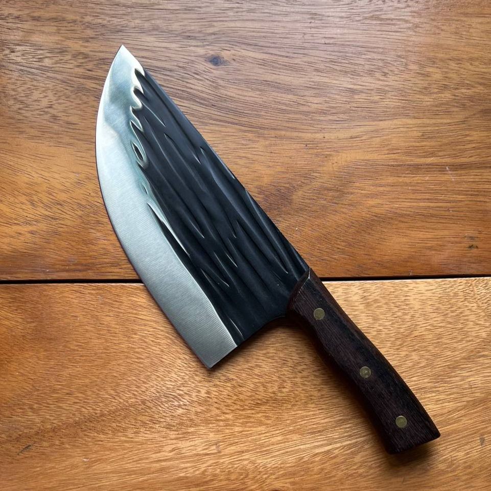 10" Super BIG Round Shape Japanese Blade Half Moon Butcher Cleaver ...