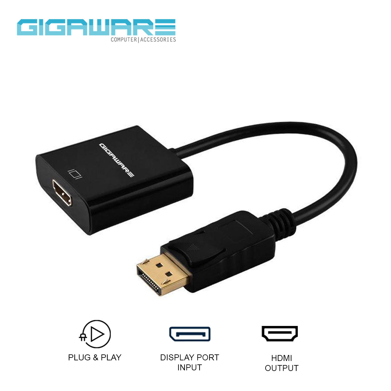 Gigaware DisplayPort DP to HDMI Big Casing (Black) | Lazada PH