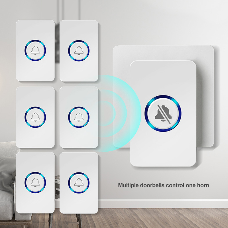 ASPOR Intelligent Small LED Wireless Doorbell Waterproof Door Bells 60 ...