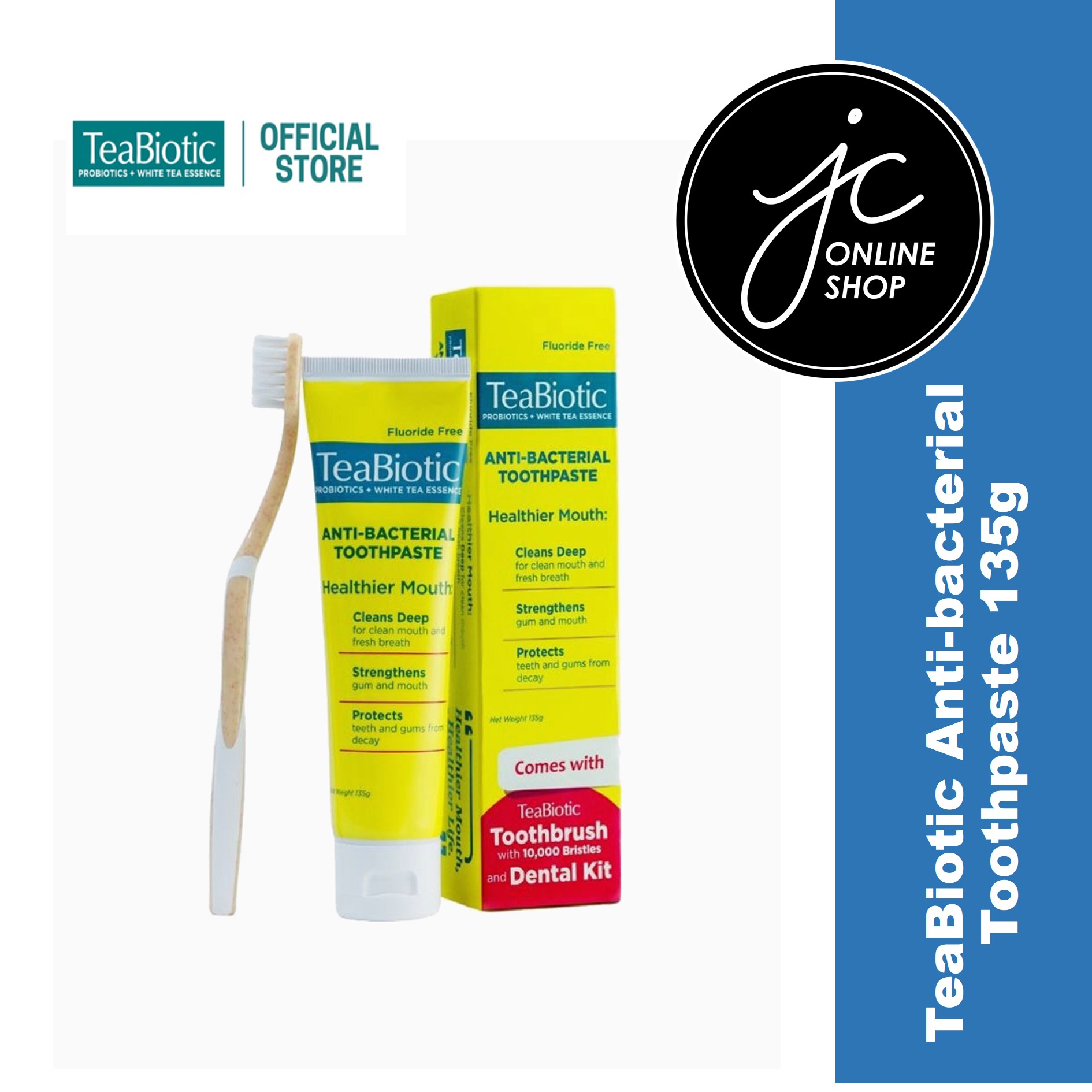TeaBiotic Soft Bristles Toothbrush/ Probiotic + White Tea Essence Anti ...