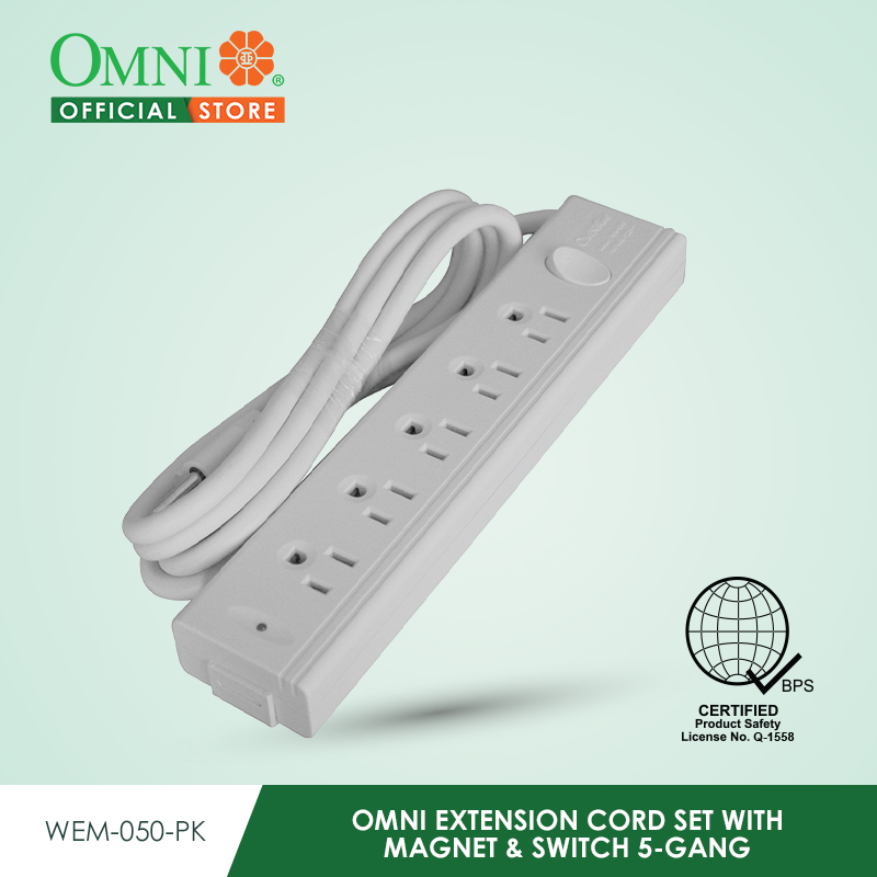 OMNI Extension Cord Set with Magnet and Switch 5-Gang - WEM-050-PK ...