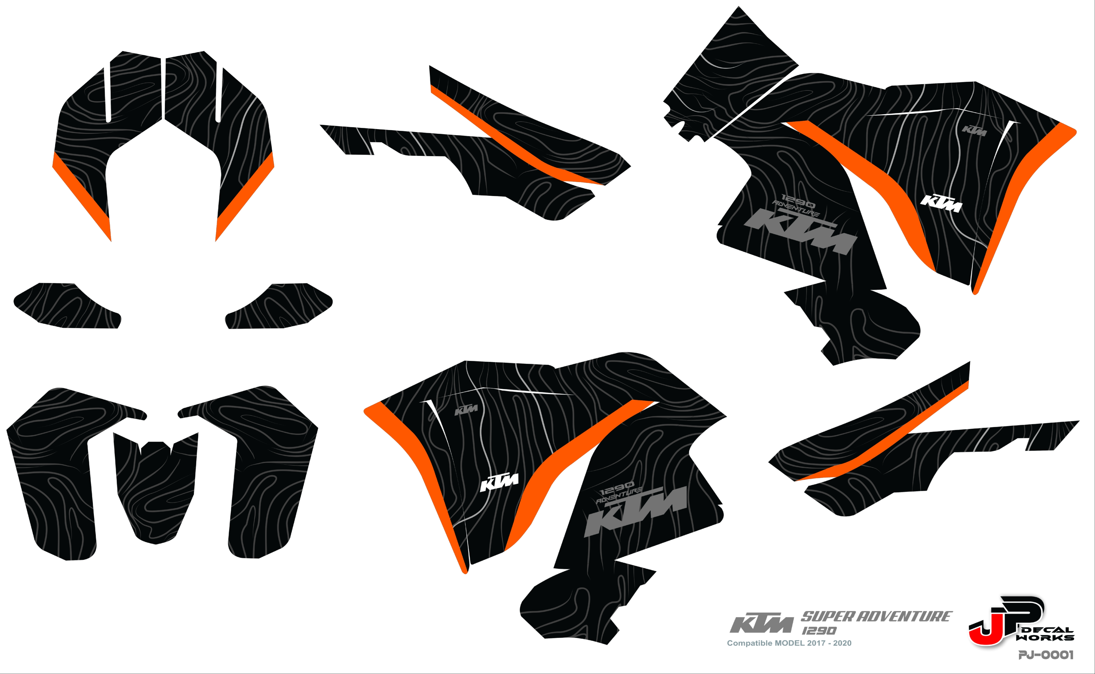 KTM SUPER ADVENTURE 1290 [ 2017 - 2020 ] Decal Graphics Kit (JP ...