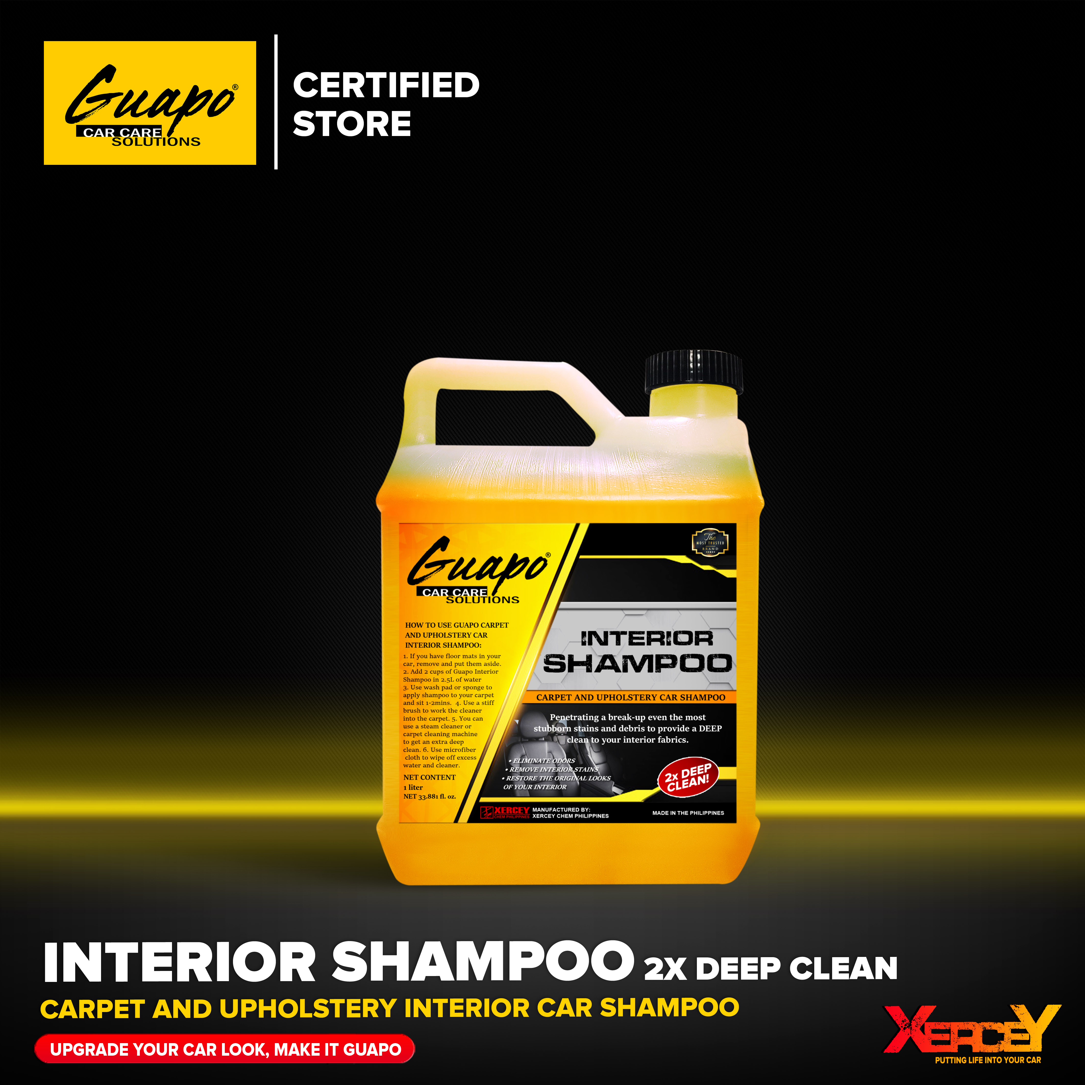 Guapo Car Care Interior Shampoo / Carpet and Upholstery Shampoo ...