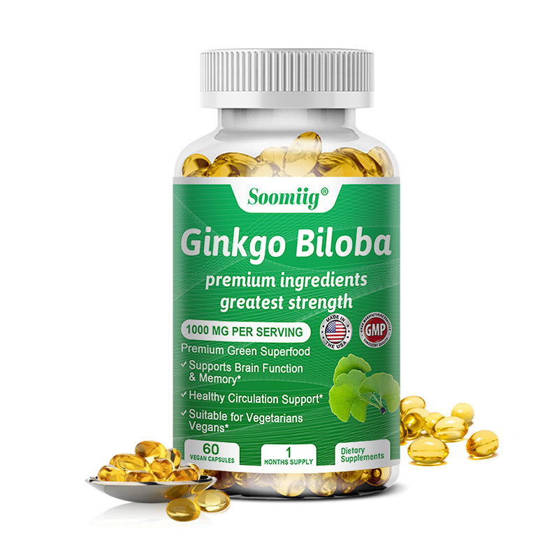 Ginkgo biloba supplement - natural antioxidant - supports brain ...