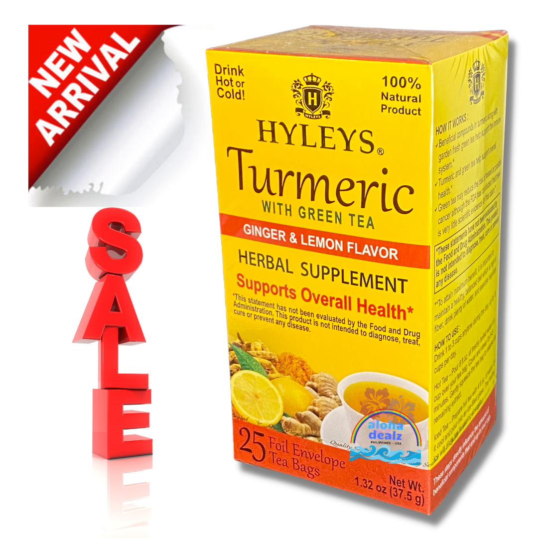 Hyleys Turmeric with Green Tea Ginger & Lemon Flavor 100% Natural ...
