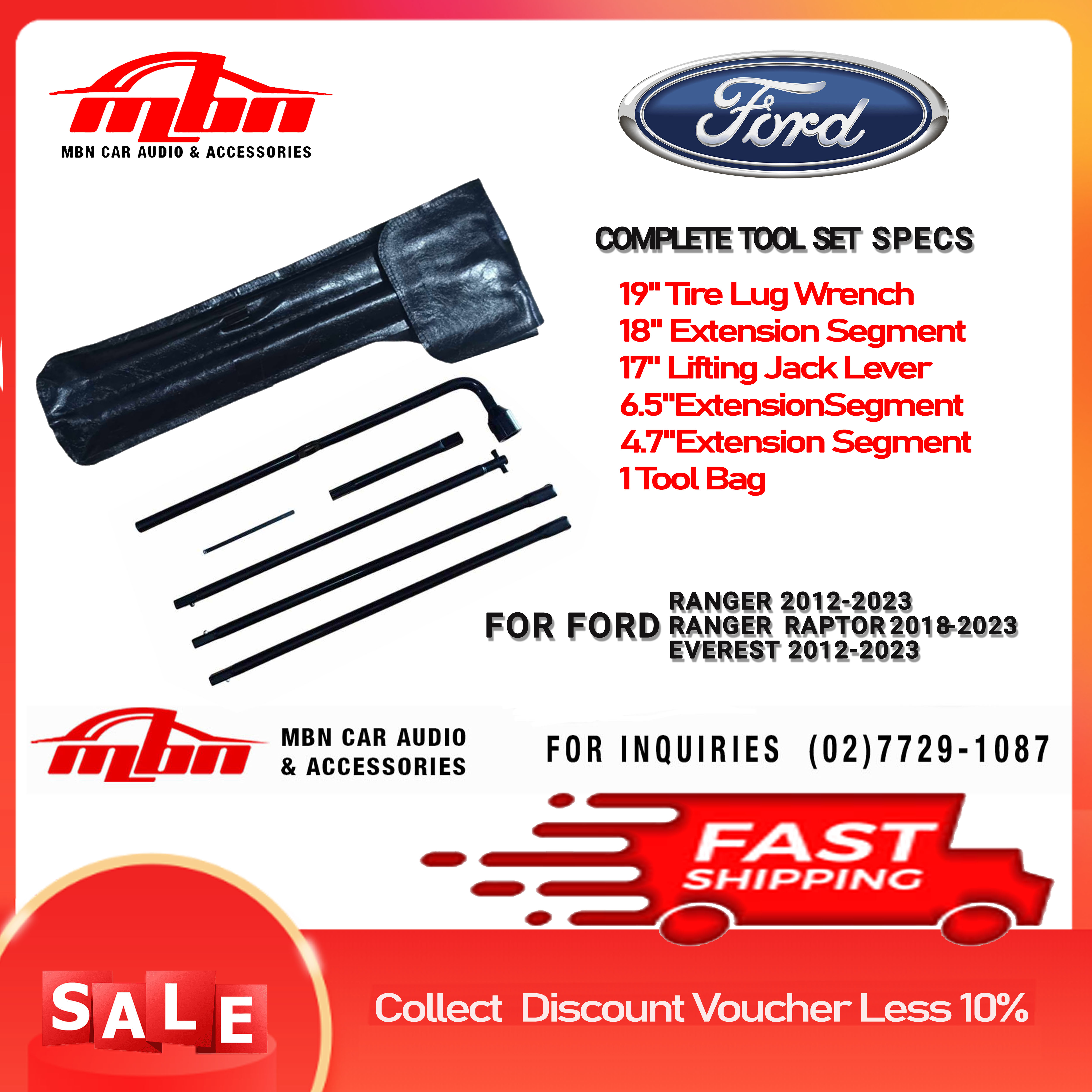 Spare Tire Tool Kit ELEVO Complete Tool Set for ISUZU CROSSWIND, ALTERA ...