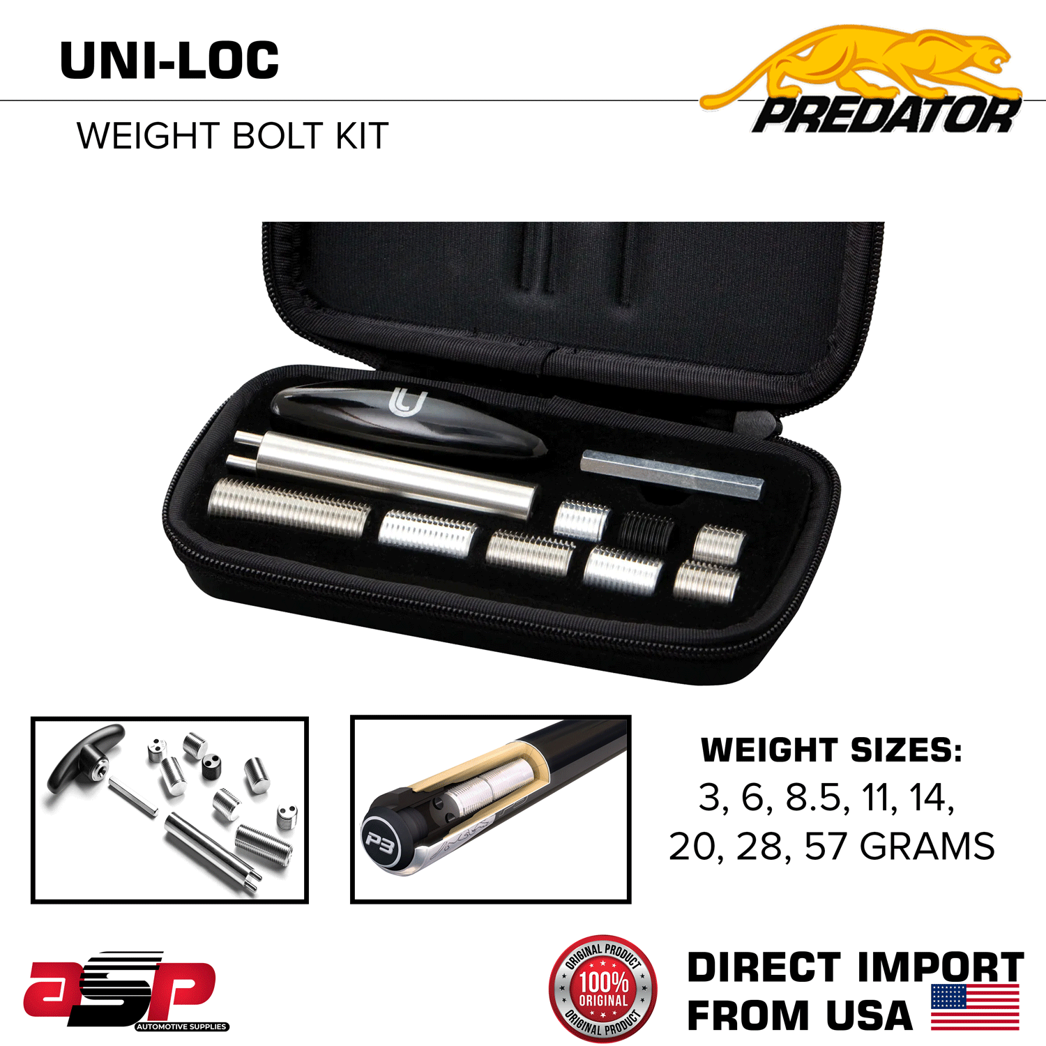 PREDATOR Uni loc Weight Bolt Kit (Uni-Loc Weight Cartridge Kit ...