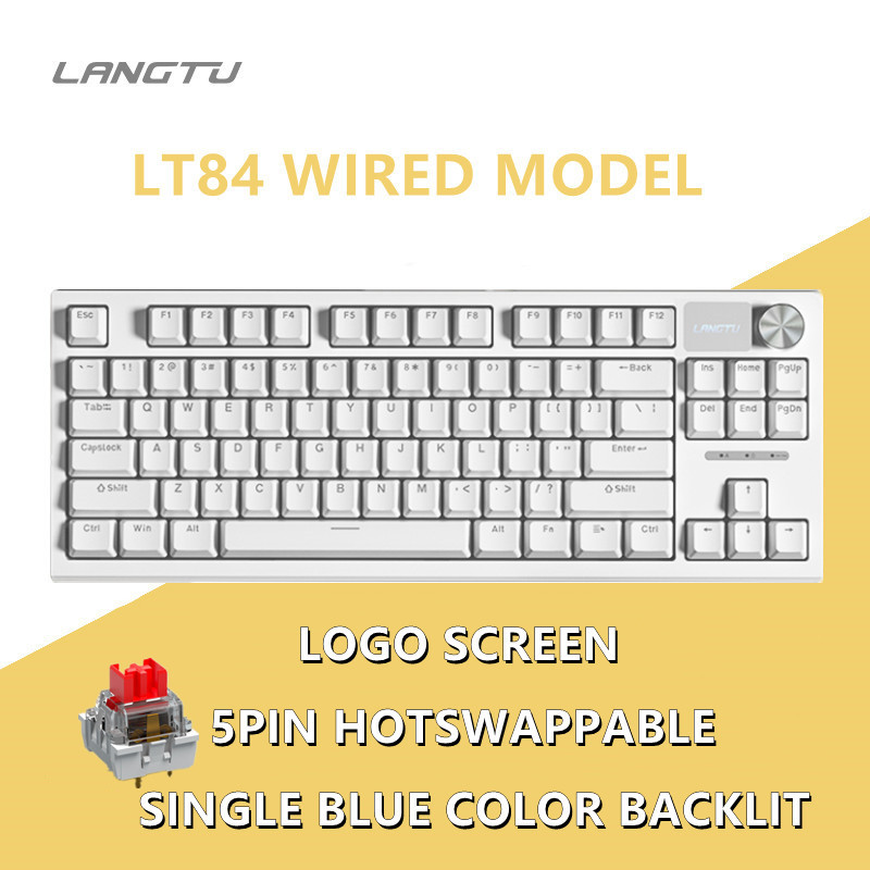 LANGTU LT84 3MODE Hotswap mechanical keyboard DIY SCREEN and KNOB with ...