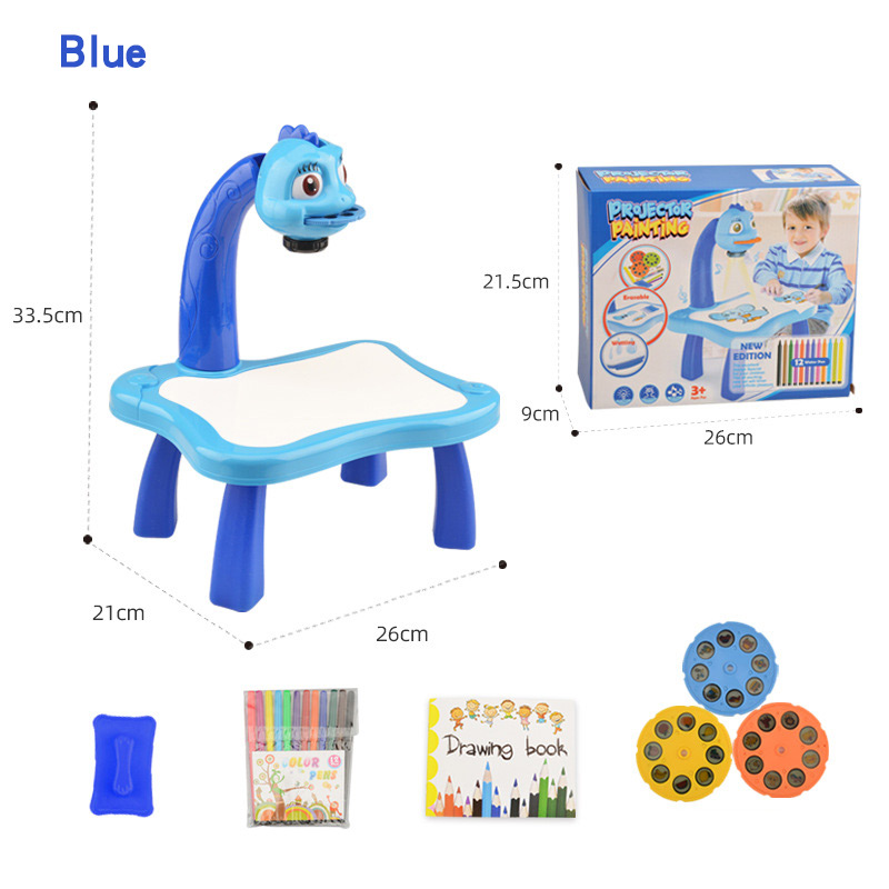 【COD】Kids Projector Drawing Table Erasable Painting Board Small Desk ...
