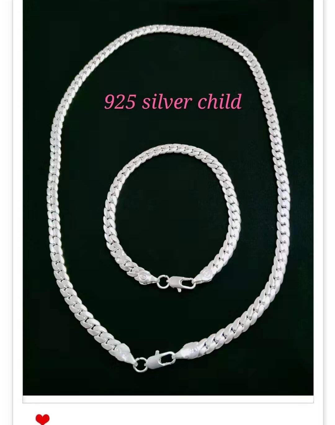 925 silver Necklace Bracelet child 2in1 Send the box | Lazada PH