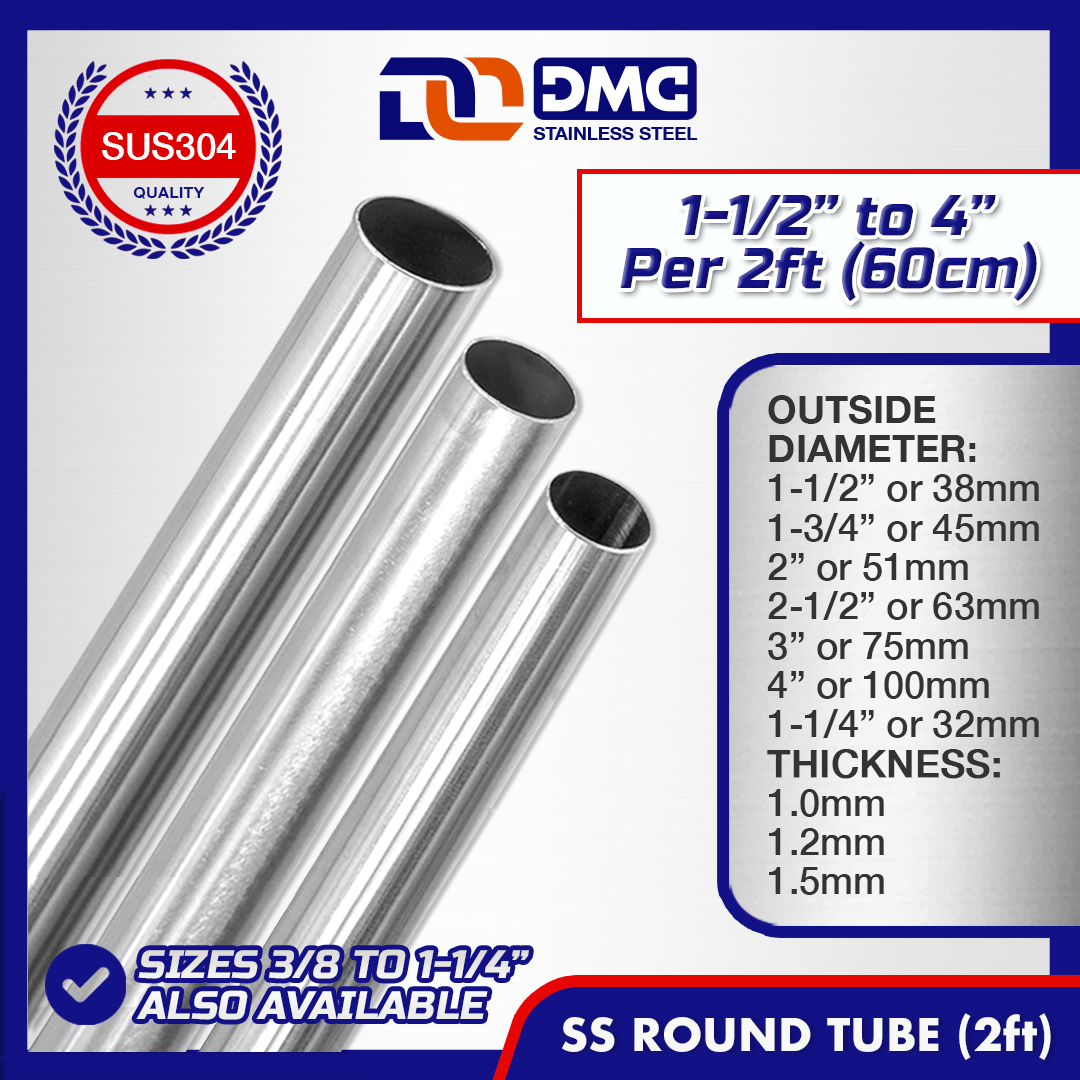 2FT (1-1/2" to 4") Stainless Round Tube Stainless Tubular Stainless ...